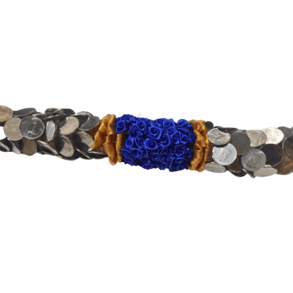 Coins Garland with Gold & Blue Border – Festive Décor