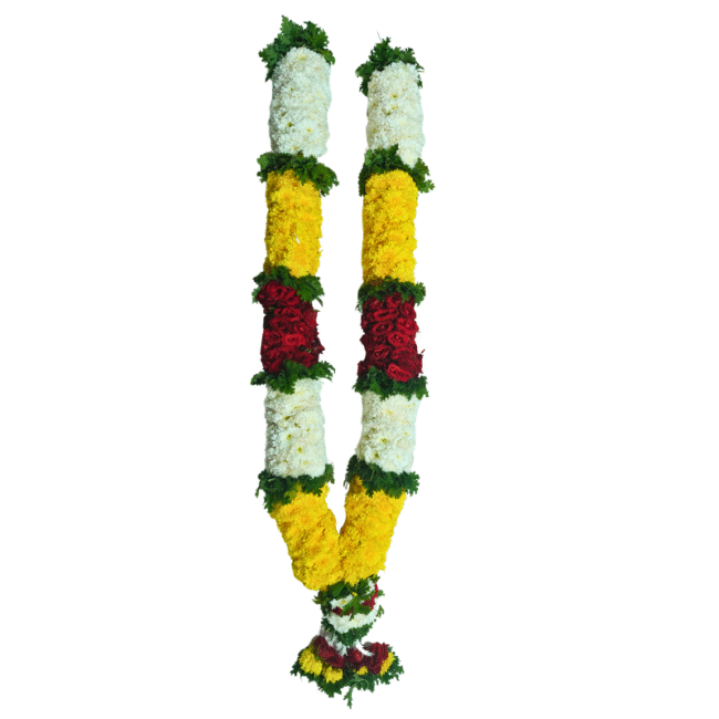 4 Feet Traditional Rose & Chrysanthemum Garland | Fresh Flower Garland ...